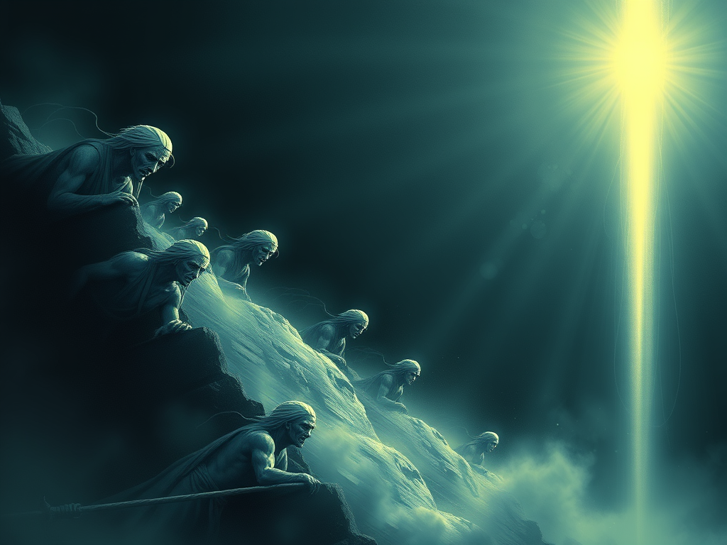 multiple-souls-begin-to-climb-the-thread-behind-kandata-mood-colorHappy ...